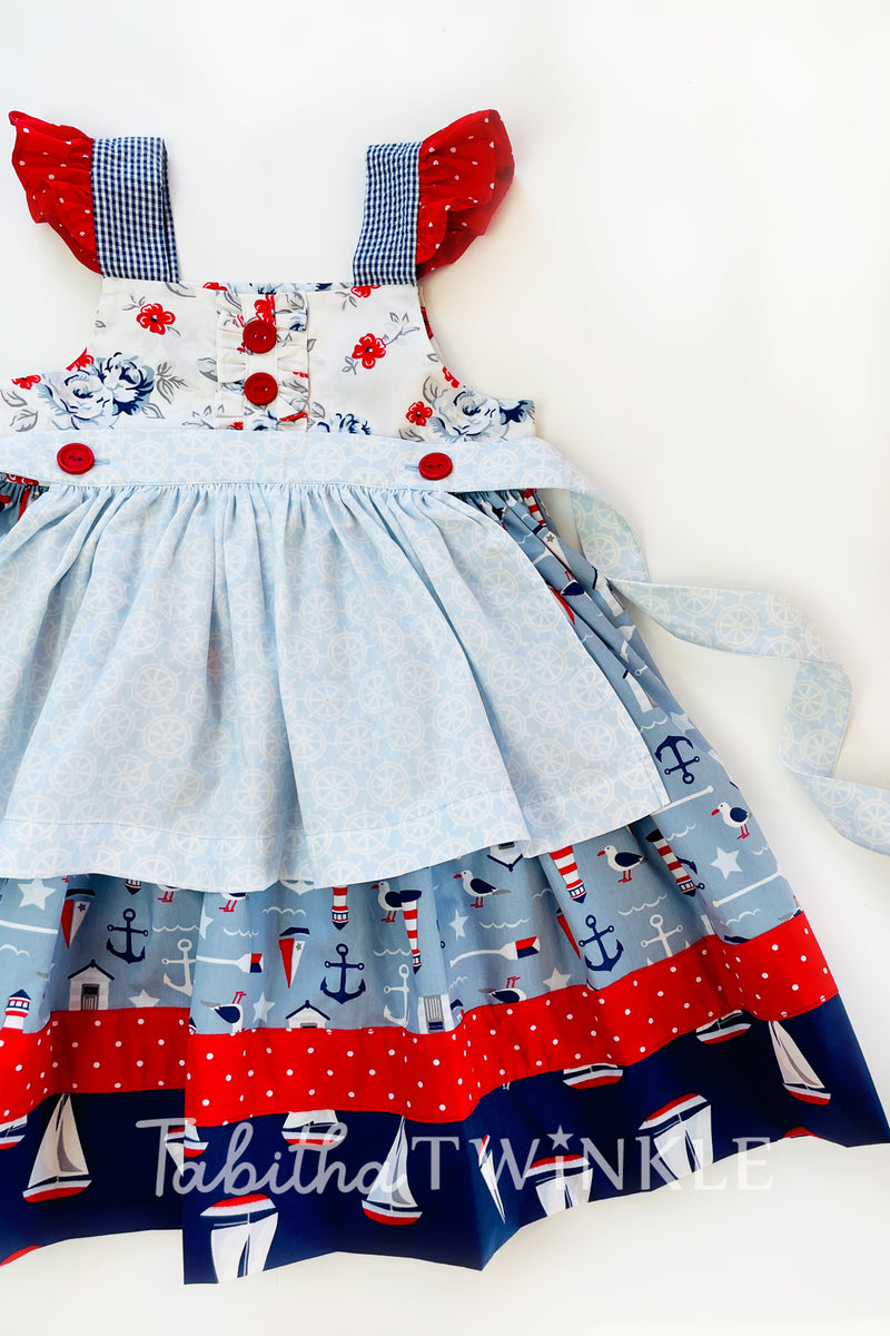 Come Sail Away - In The Galley Apron Dress – Tabitha Twinkle