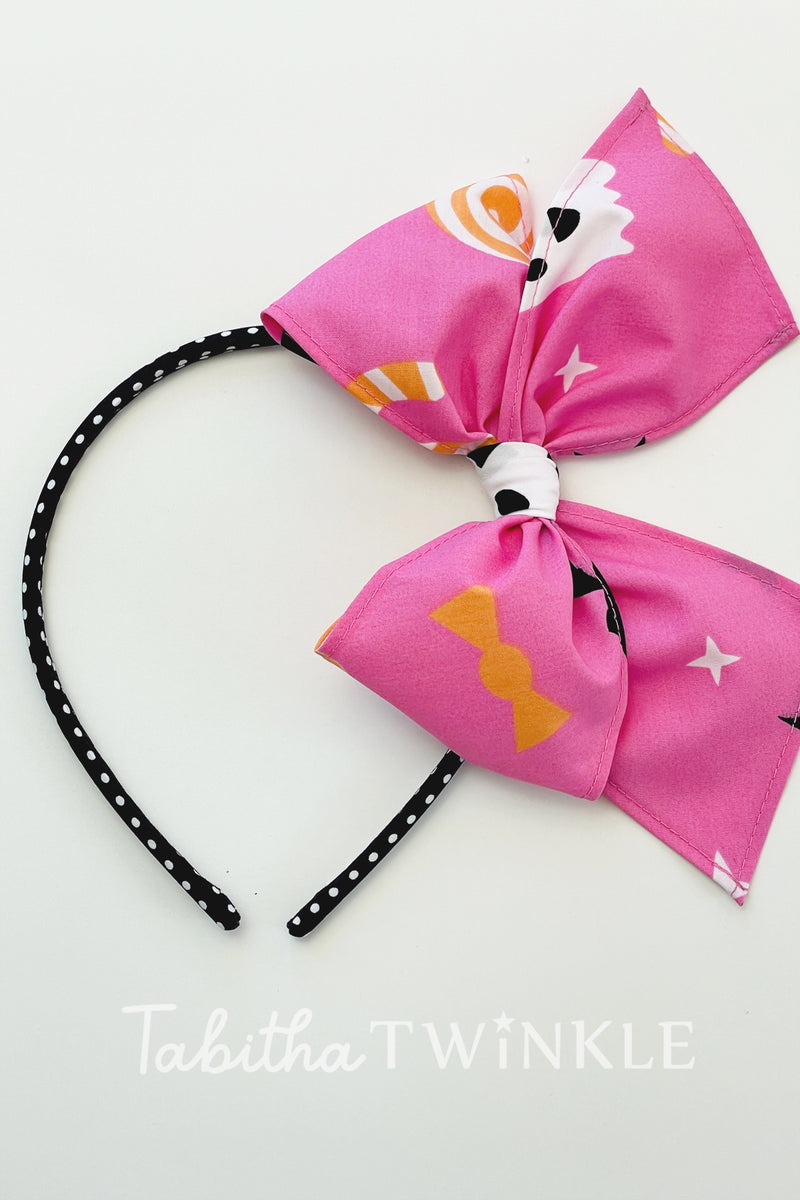 Happy Halloween - Batty Pink Alice Bow Headband – Tabitha Twinkle