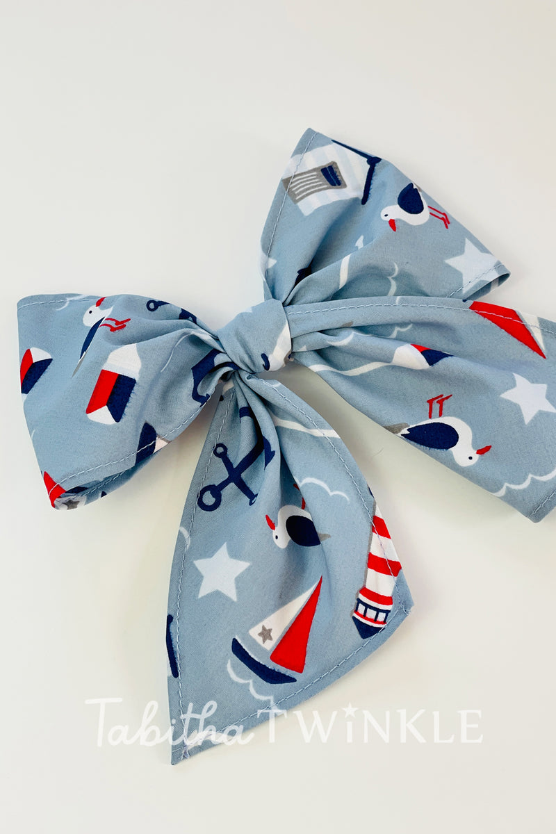 Come Sail Away - Nautical Hair Bow – Tabitha Twinkle