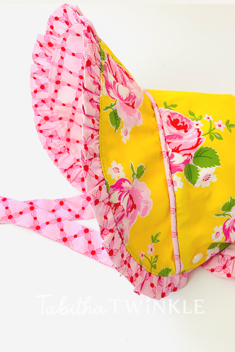Summer Soiree - Southern Belle Yellow Emily Bonnet – Tabitha Twinkle